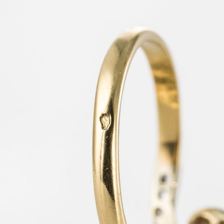 1900s French Art Nouveau Antique Diamond Two Gold S-Shaped Ring at ...