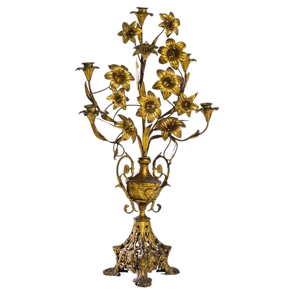 1900s French Brass Candlestick For Sale at 1stDibs