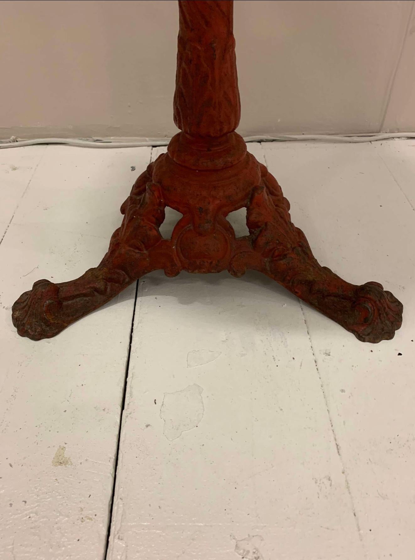 1900s french cast iron scalloped detailed bistro table with marble top ...