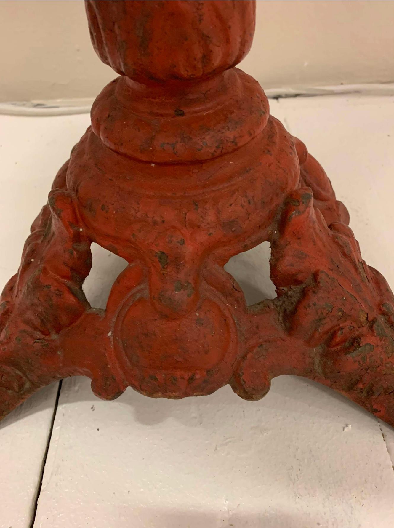 1900s french cast iron scalloped detailed bistro table with marble top ...