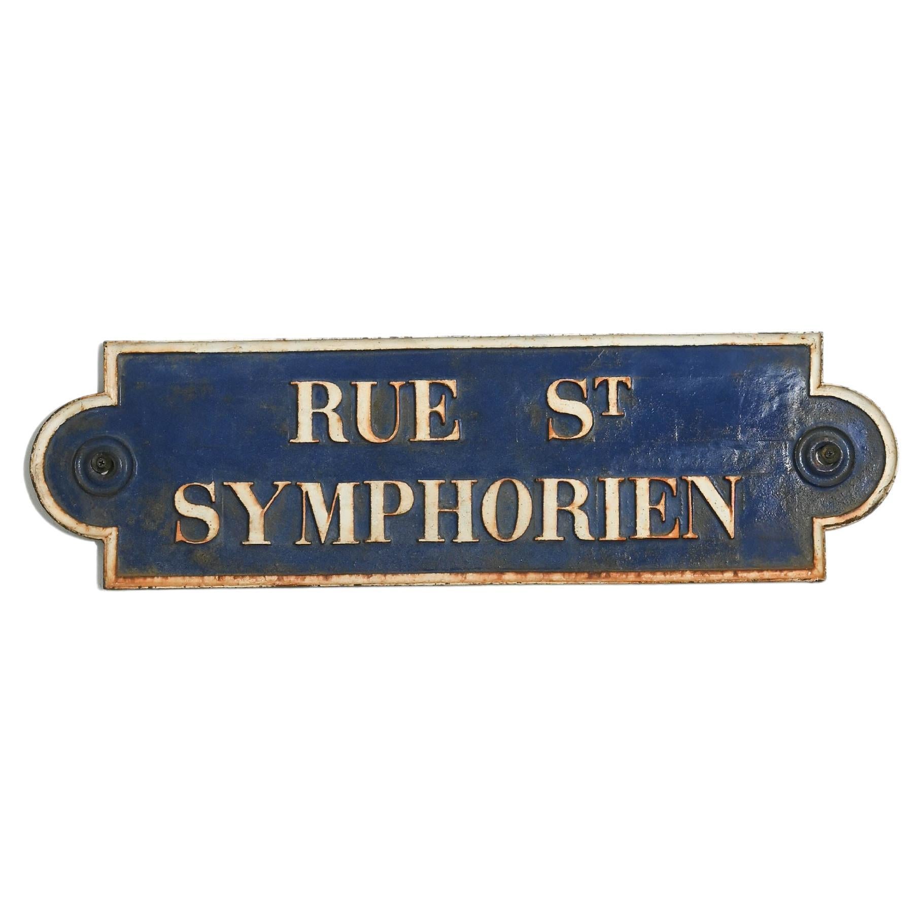 1900s French Cast Iron Wall Sign For Sale at 1stDibs