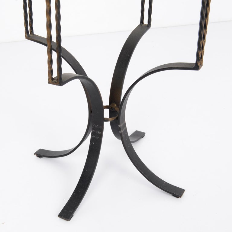 1900s French Metal Side Table with Ceramic Top at 1stDibs