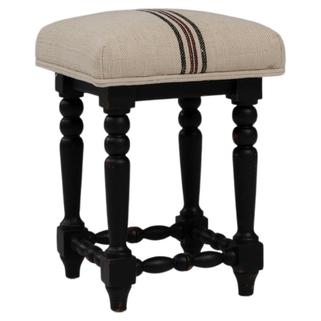 1900s French Upholstered Rotary Stool For Sale at 1stDibs