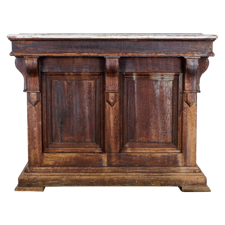 1900s French Wood Patinated Bar at 1stDibs
