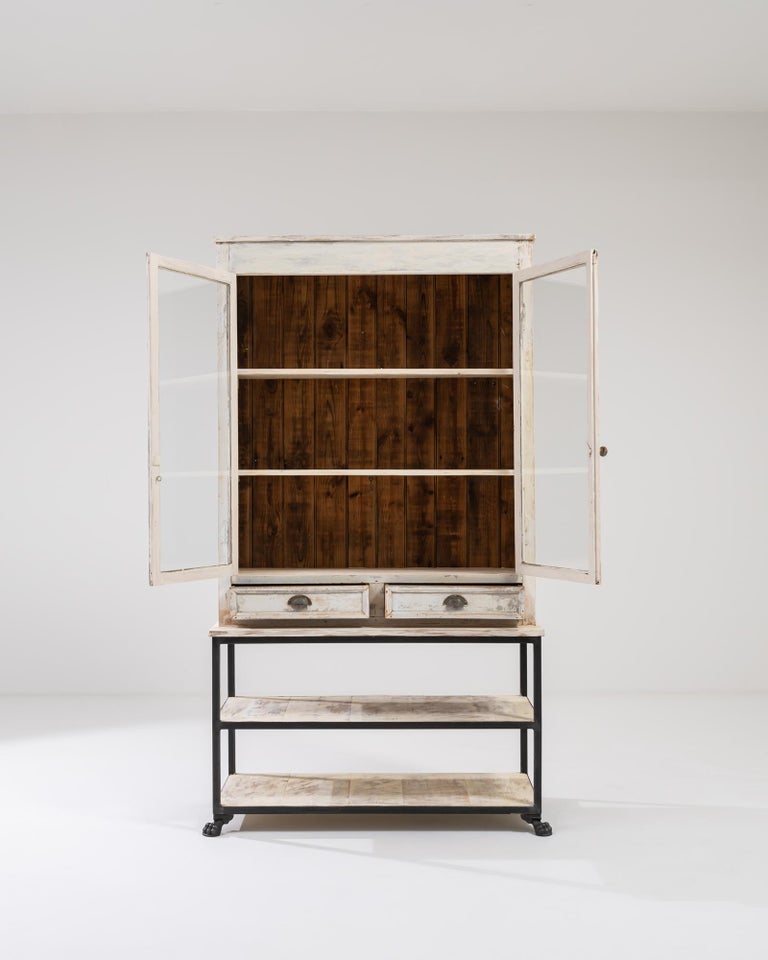 1900s French Wooden and Metal Vitrine For Sale at 1stDibs