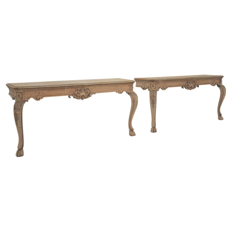 1900s French Wooden Console Tables, a Pair For Sale at 1stDibs