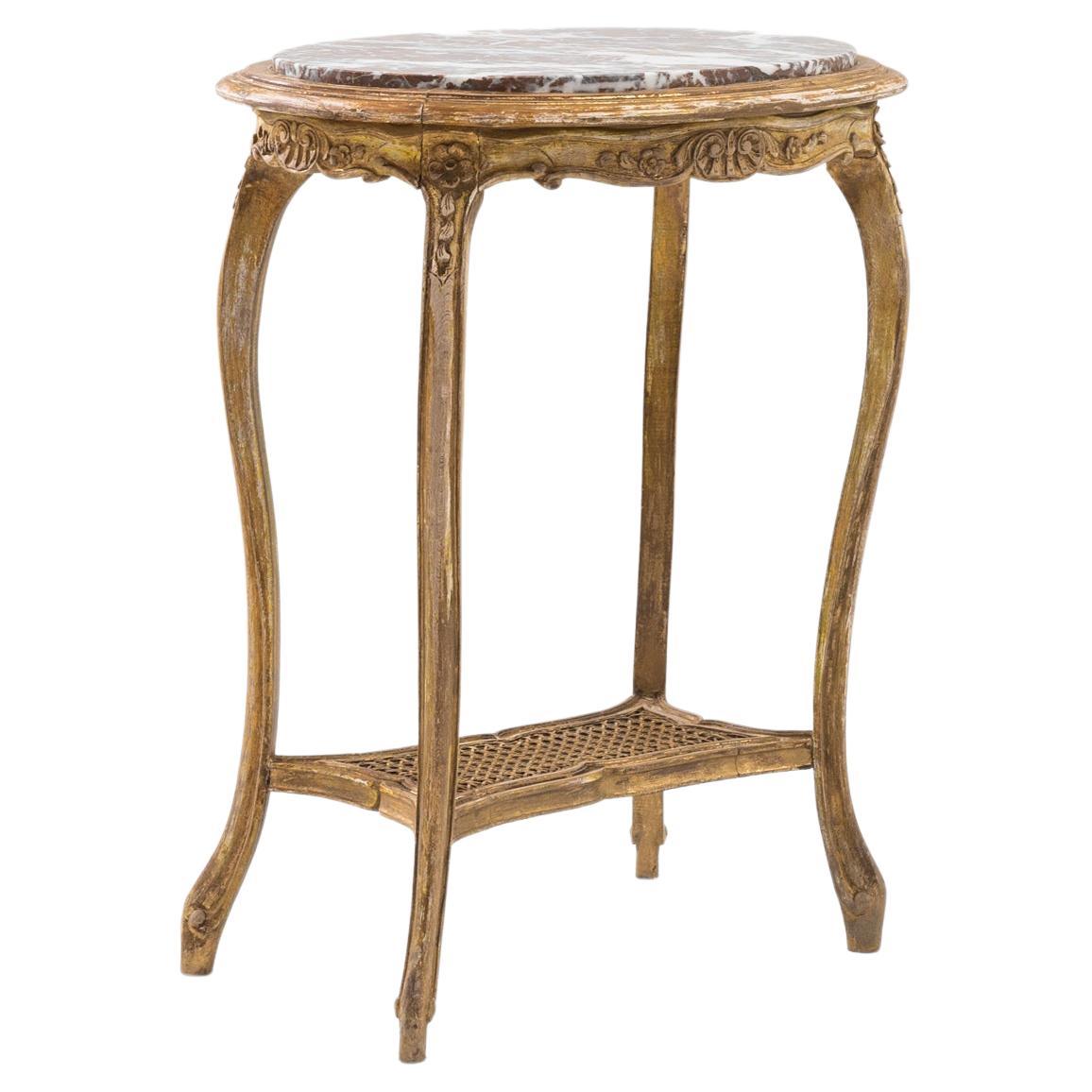 Small Side Table with Marble Top For Sale at 1stDibs