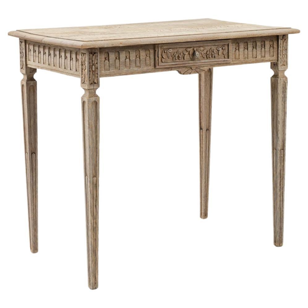 1900s French Bleached Oak Side Table For Sale at 1stDibs