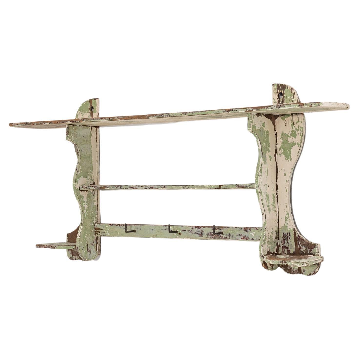 Turn of the Century French Wooden Wall Shelf For Sale at 1stDibs
