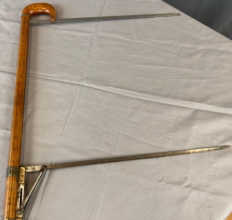 1900s Handsome Tailor's Wooden Measuring Cane For Sale at 1stDibs