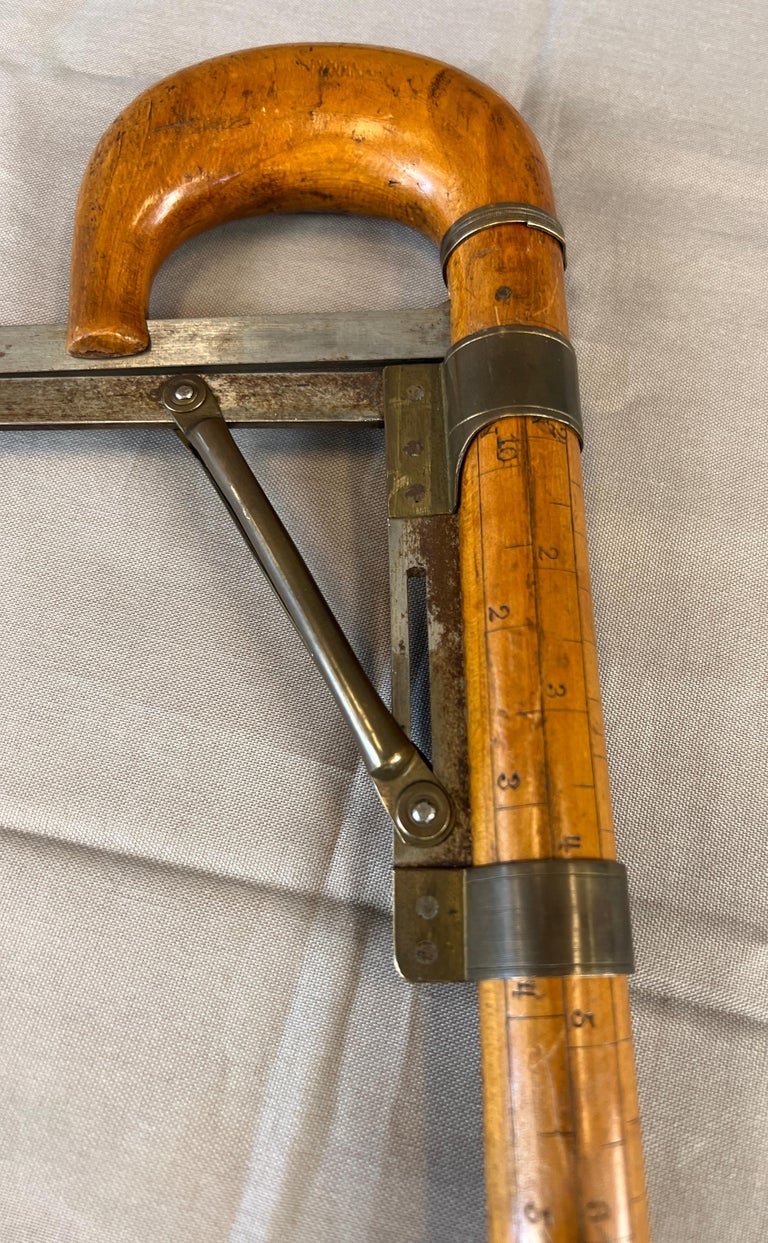 1900s Handsome Tailor's Wooden Measuring Cane For Sale at 1stDibs