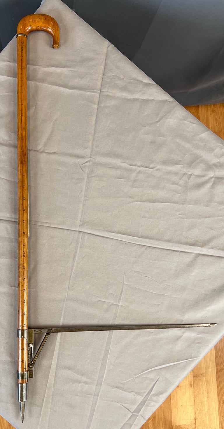 1900s Handsome Tailor's Wooden Measuring Cane For Sale at 1stDibs