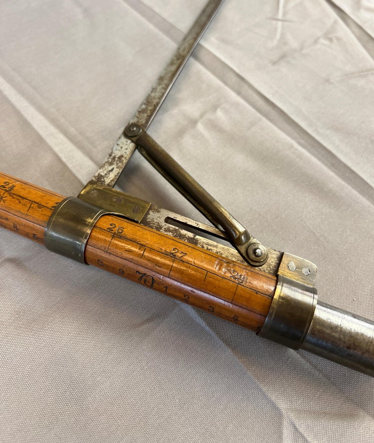 1900s Handsome Tailor's Wooden Measuring Cane For Sale at 1stDibs