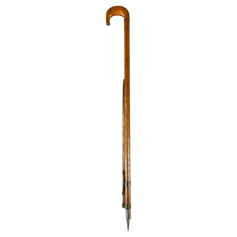 1900s Handsome Tailor's Wooden Measuring Cane For Sale at 1stDibs