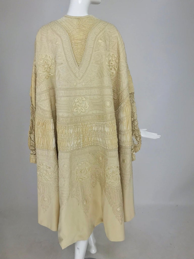 1900s Herrmann Glason Berlin Cream Embroidered Cashmere and Lace ...