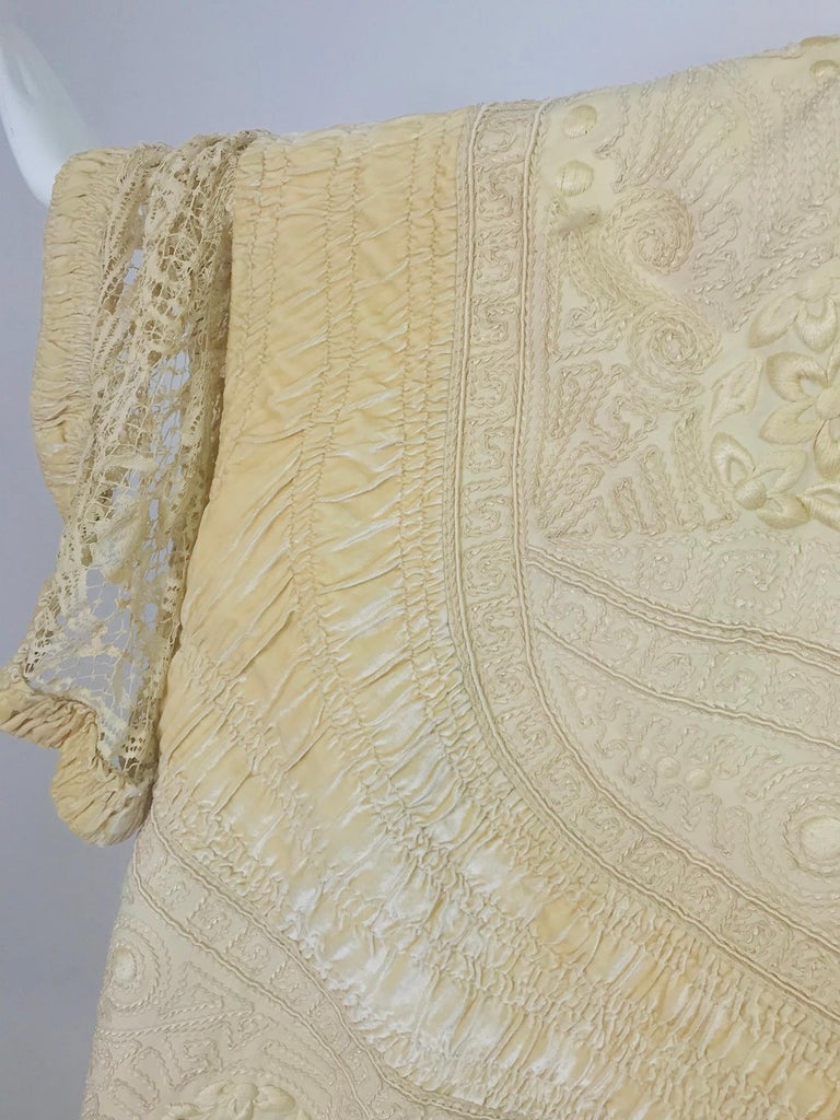 1900s Herrmann Glason Berlin Cream Embroidered Cashmere and Lace ...