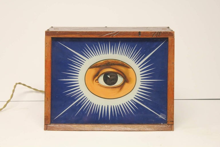 1900s IOOF Odd Fellows All Seeing Eye Light Up Glass Sign at 1stDibs