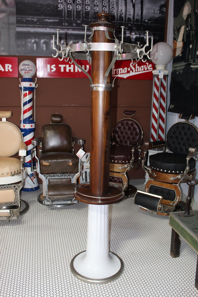 1900s Koken Barber Shop Coat and Hat Rack For Sale at 1stDibs
