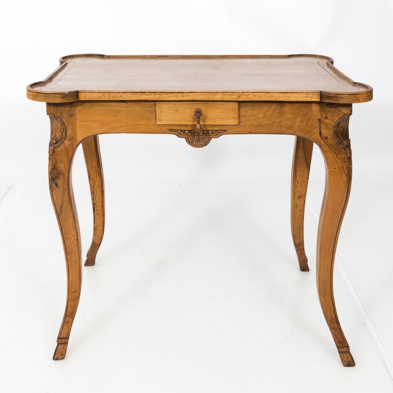 1900s Leather Top Provincial Game Table at 1stDibs