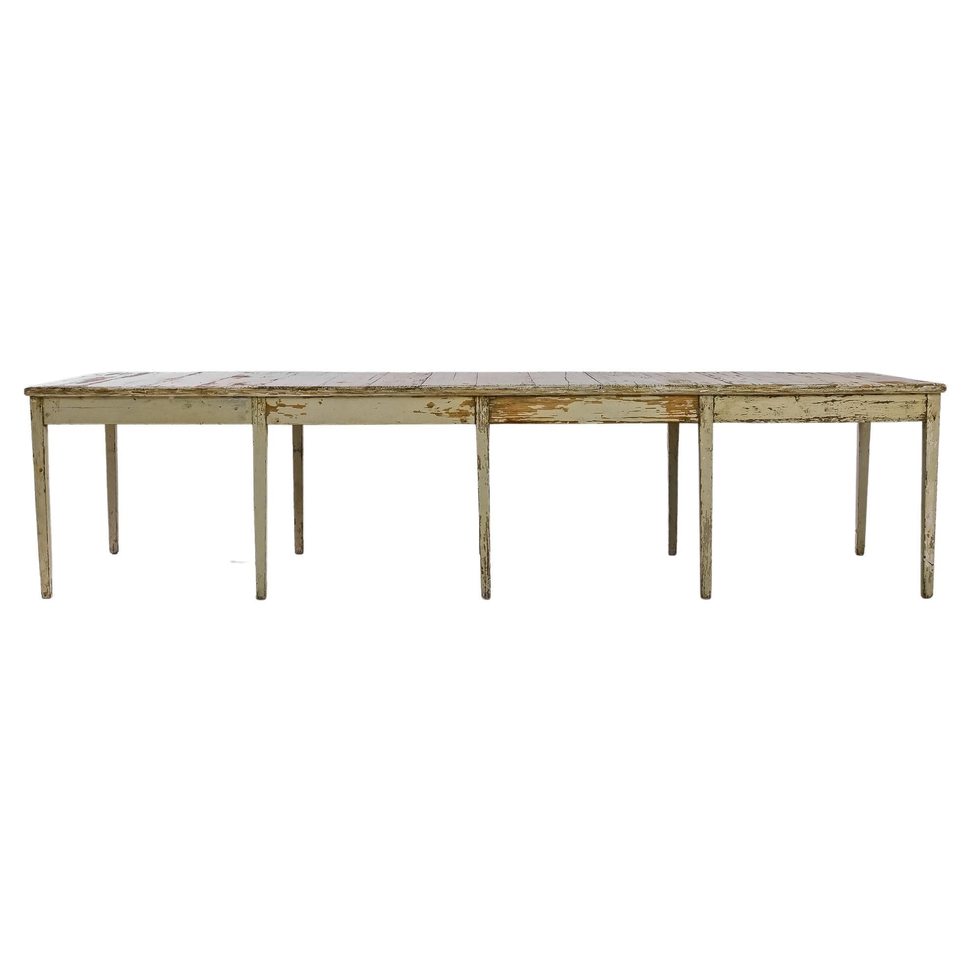 Italian Antique Wooden Rectangular Dining Table, Early 1900s For Sale ...