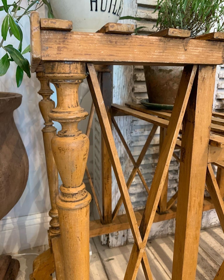 1900s Swedish Three-Tiered Wooden Flower Display Stand in the Style of ...