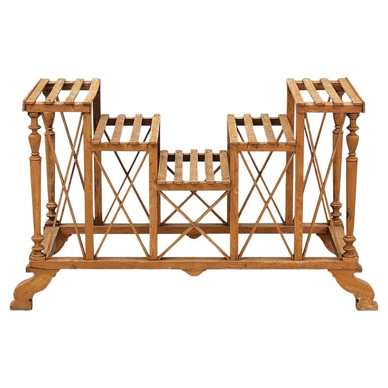 1900s Swedish Three-Tiered Wooden Flower Display Stand in the Style of ...