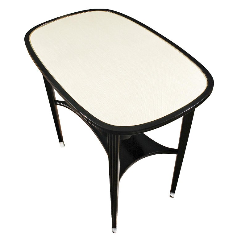 1900s Tea Table by Jacob and Josef Kohn, stained beech, aluminium ...