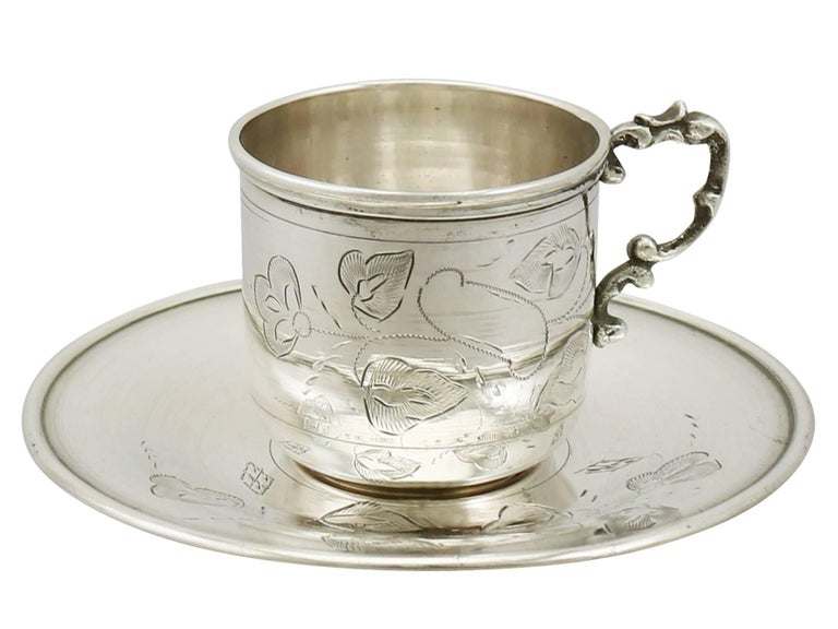 1900s, Turkish Silver Coffee Service with Tray For Sale at 1stDibs