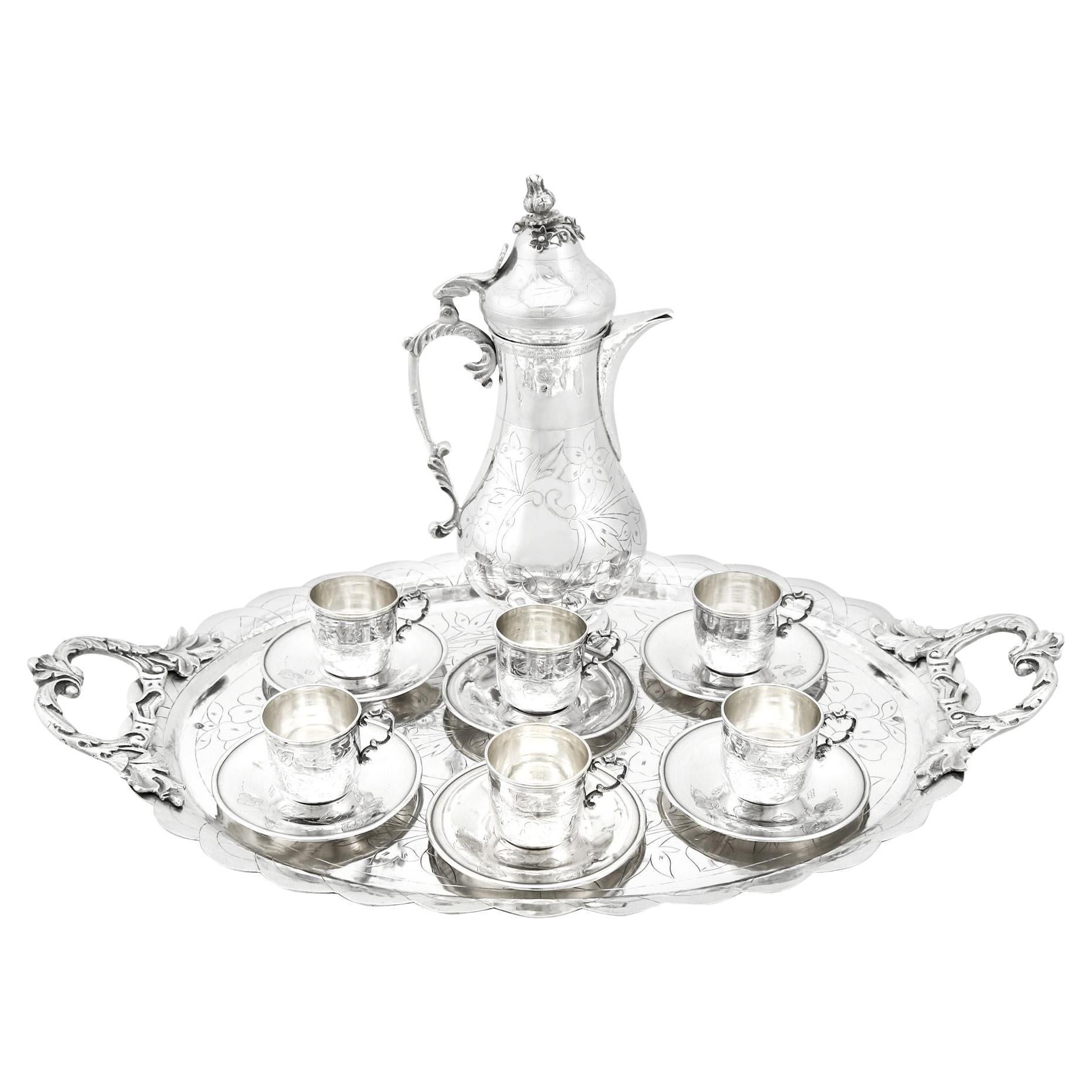 1900s Turkish Silver Coffee Service with Tray at 1stDibs | silver ...