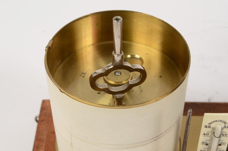 1900s Wood Brass Barograph Richard Frères Antique Weather Measuring ...