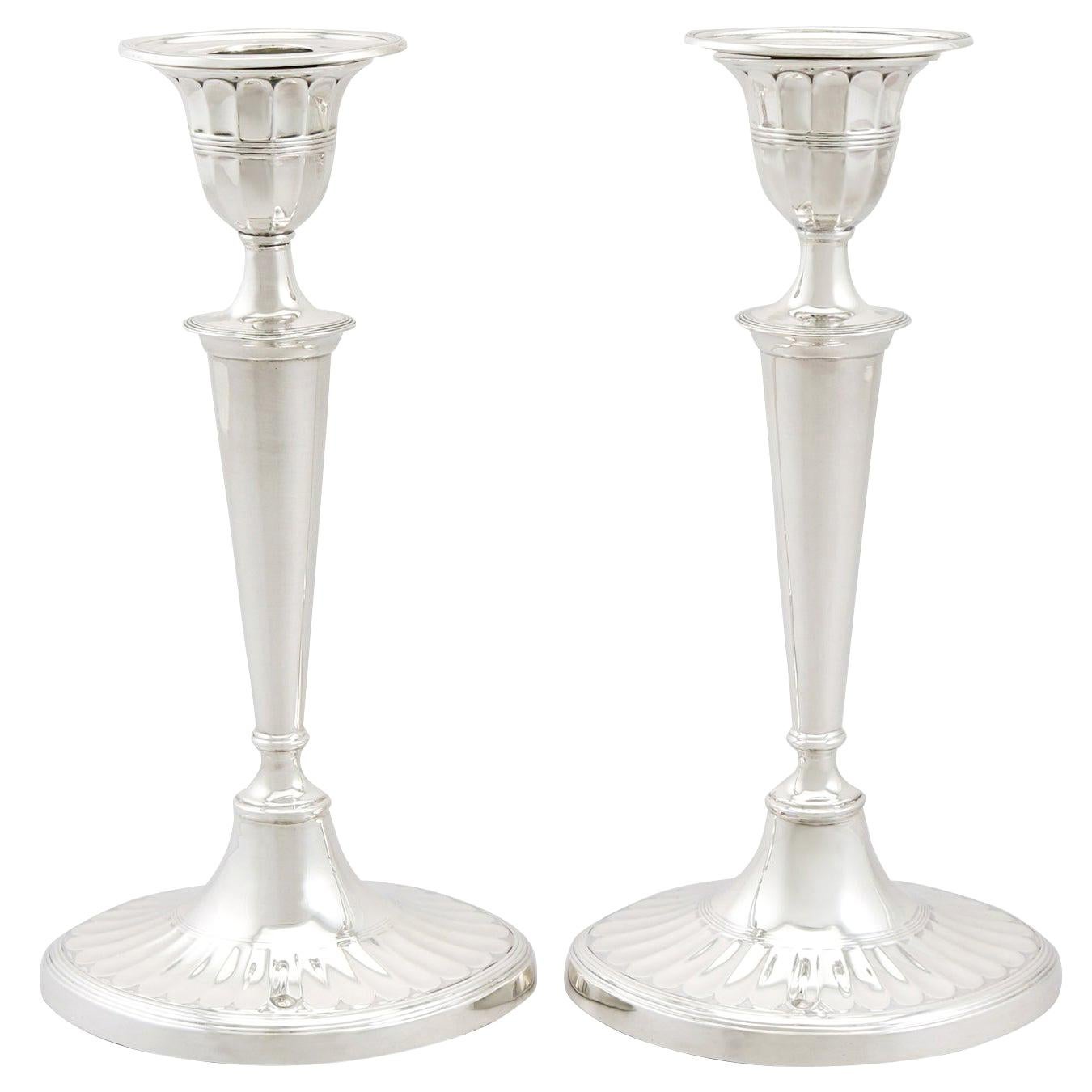 Antique 1880 Continental Silver Candlesticks For Sale at 1stDibs