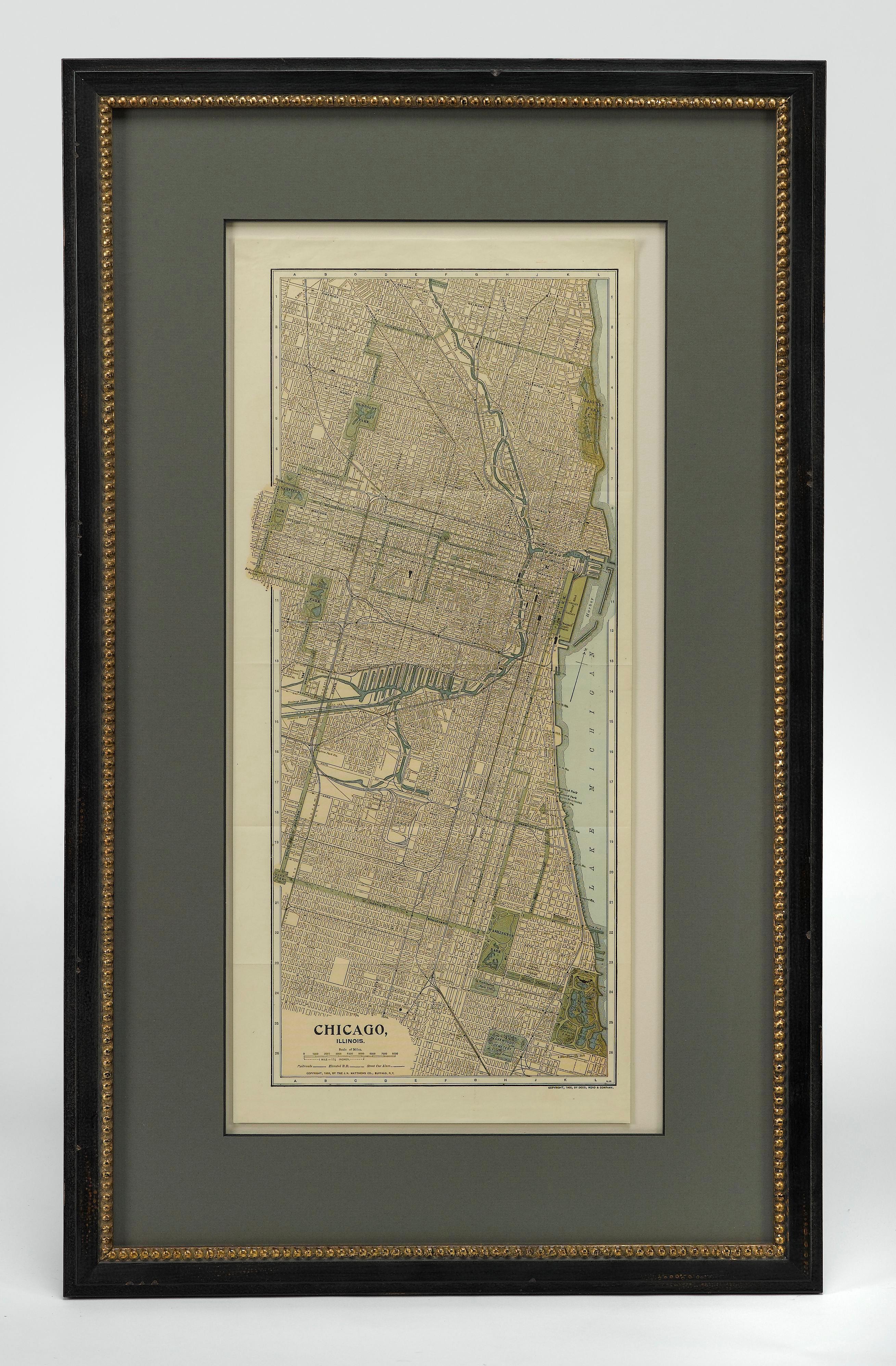 1903 Chicago Street Map by J.M. Matthews Co. at 1stDibs