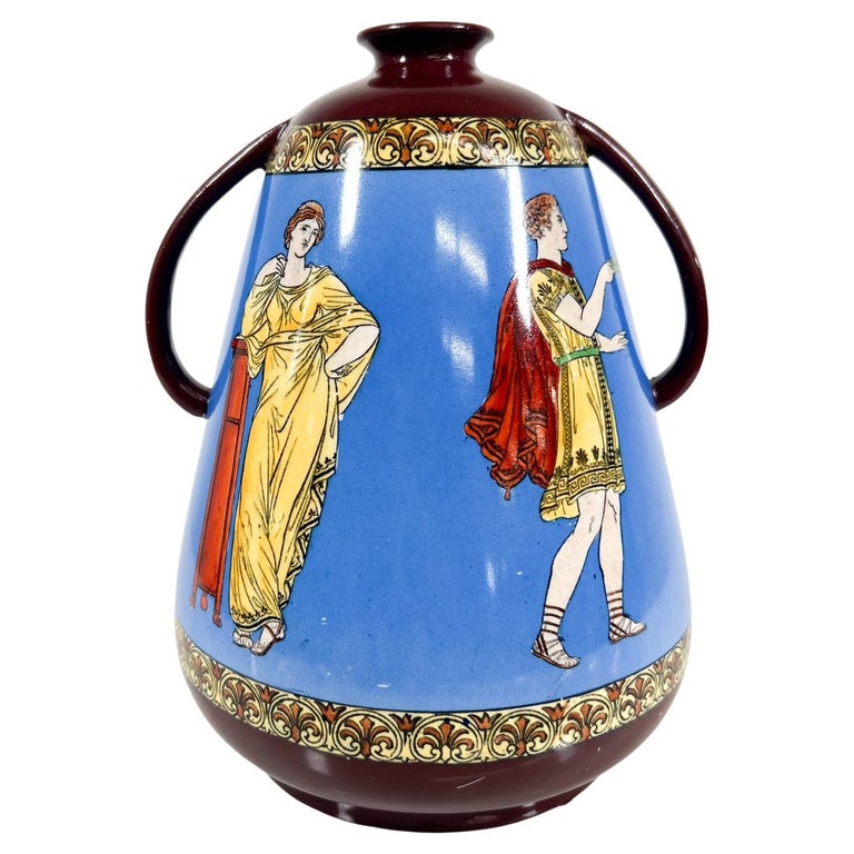 1903 Greek Revival VASE Frank Beardmore and Co Athenian Art Ware Fenton ...