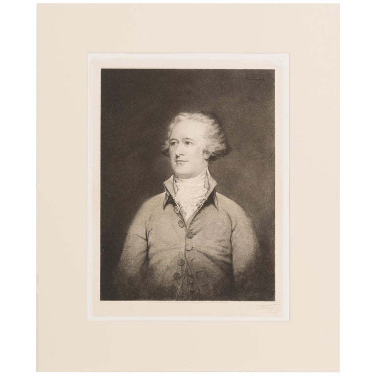 1904 Antique Portrait of Alexander Hamilton, Signed by Jacques Reich at ...