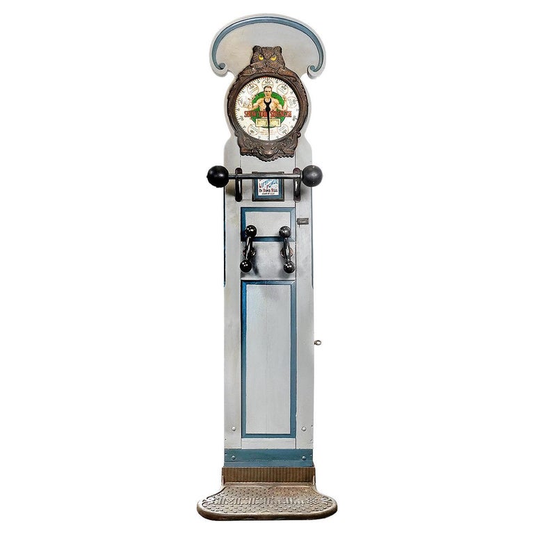 1904 Mills Owl Strength Tester, Floor Standing Arcade Machine For Sale ...