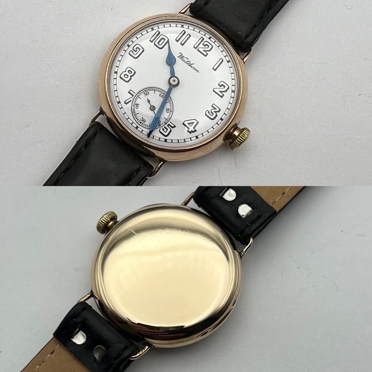 1904 Solid Gold Waltham Trench / WW1 , Rare 17J Riverside Movement For ...