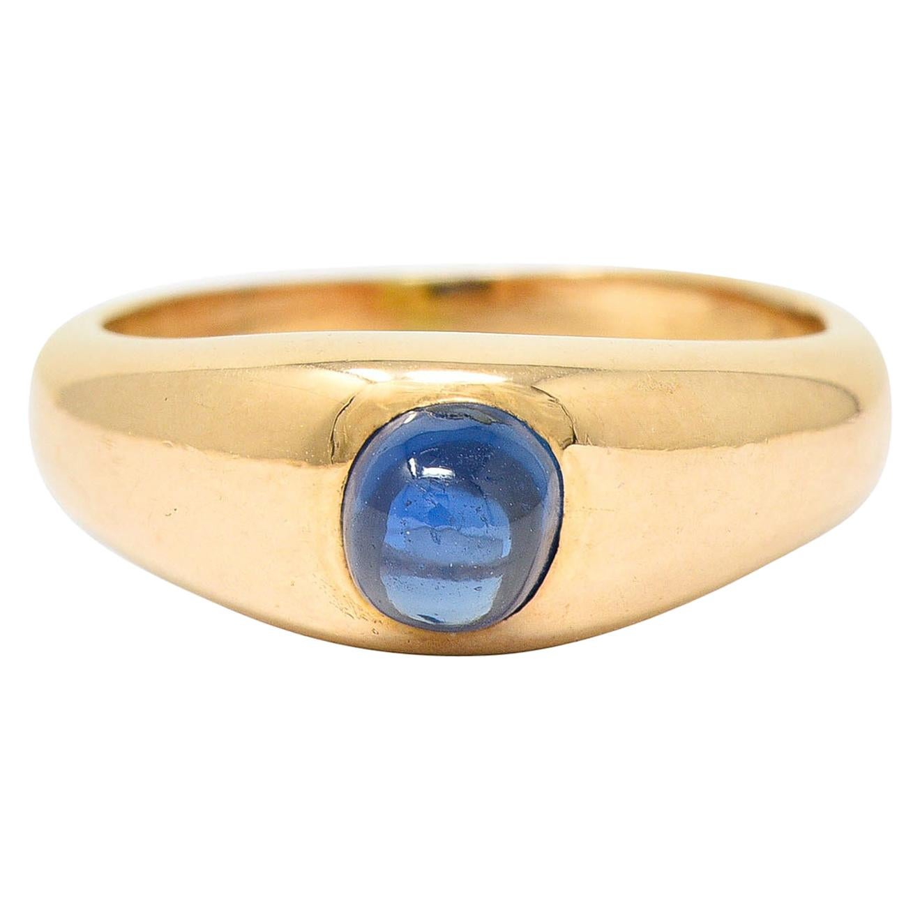 Cabochon Sapphire and Diamond Ring at 1stDibs | cabochon sapphire ...