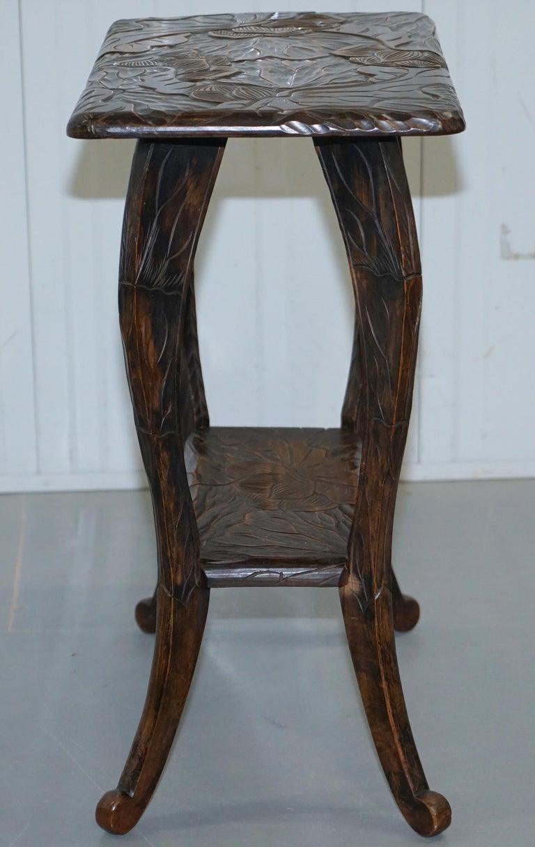 1905 Liberty London Made in Japan Carved Table with Floral Detailing ...