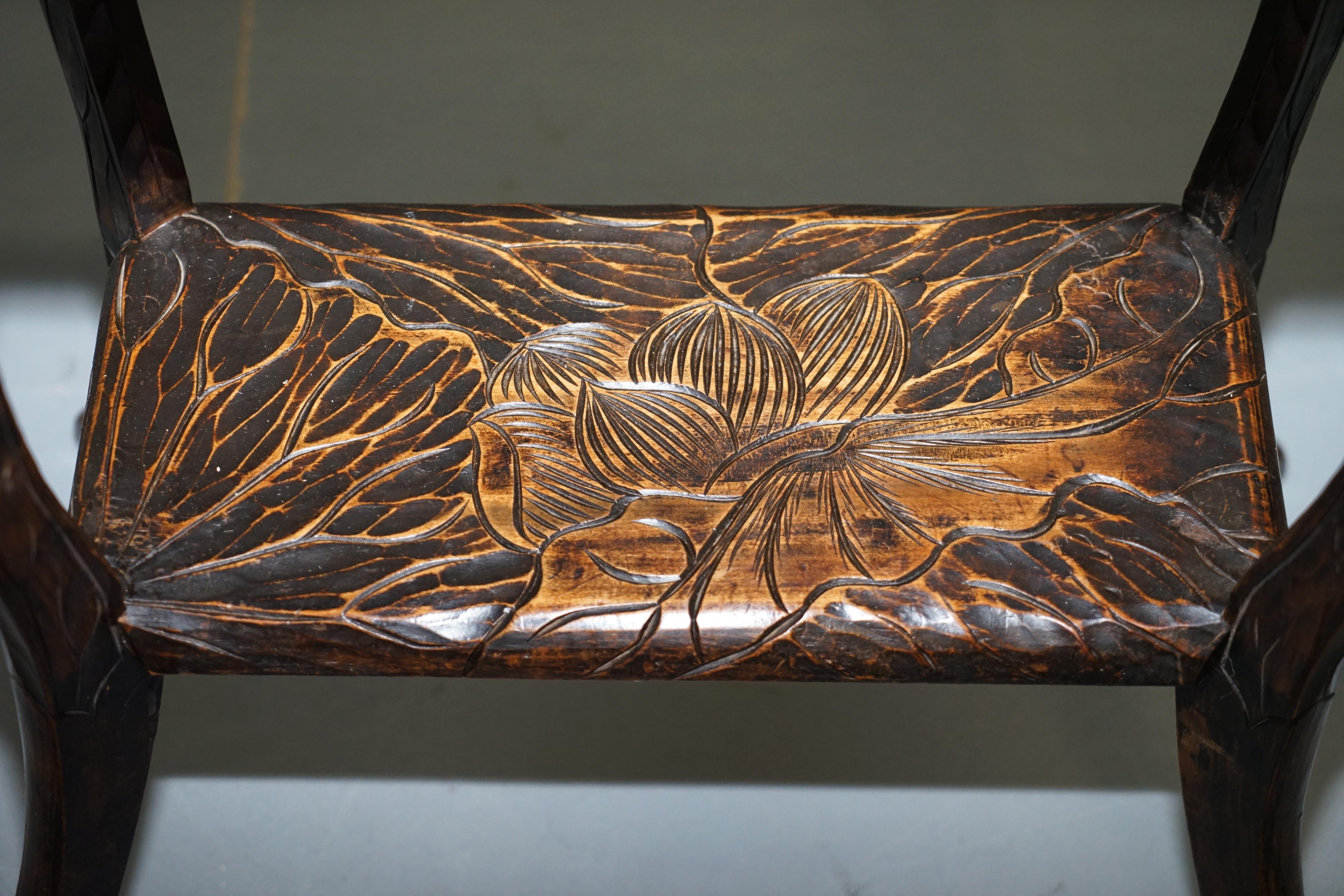 1905 Liberty London Made in Japan Carved Table with Floral Detailing ...