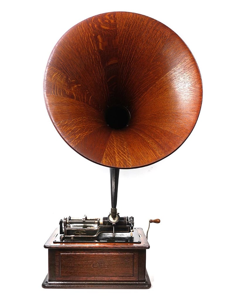1908 Edison Triumph Model D, Rare Oak Horn at 1stDibs