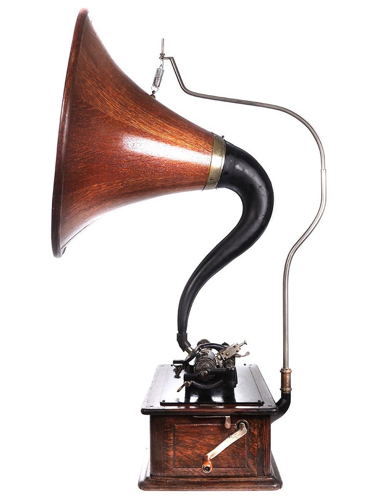 1908 Edison Triumph Model D, Rare Oak Horn at 1stDibs
