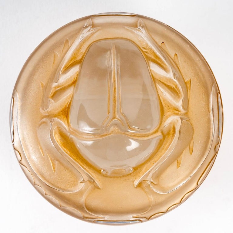 1909 René Lalique - Powder Box Scarabee Beetle Glass Sepia Patina for ...