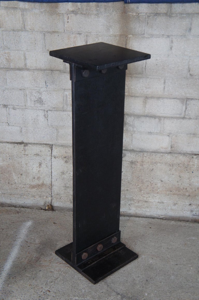 190lb Industrial Steel I Beam Pedestal Table Stand Art Sculpture ...