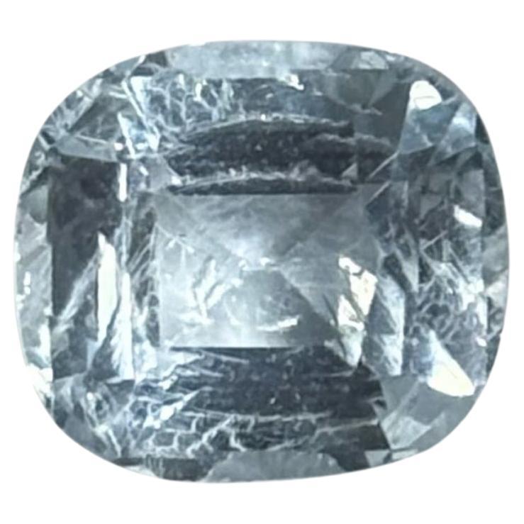 Exquisite Sea Blue Step Cushion Cut Aquamarine 5.45 Carats Gemstone ...