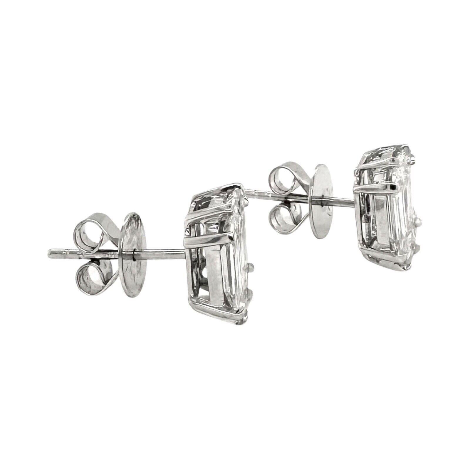 1.91 TCW Emerald-cut Illusion Setting Diamond White Gold Studs at 1stDibs