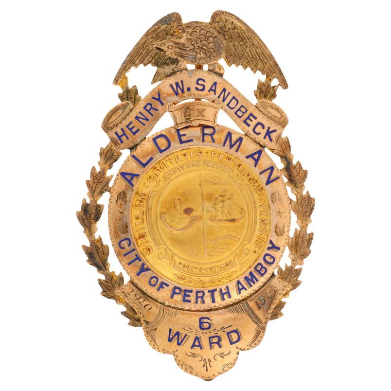 Alpha Omicron Pi Badge 10K Gold Rubies Pearls Vintage Sorority Pin ...