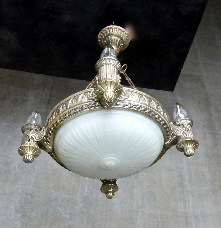 1910 Gothic Revival Silver Gilt Bowl Pendant at 1stDibs