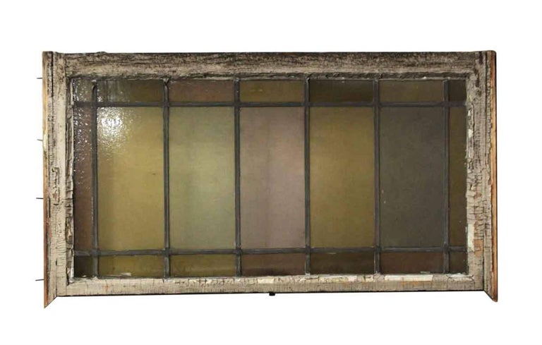 1910 Reclaimed Pastel Colored Stained Glass Rectangular Window at ...
