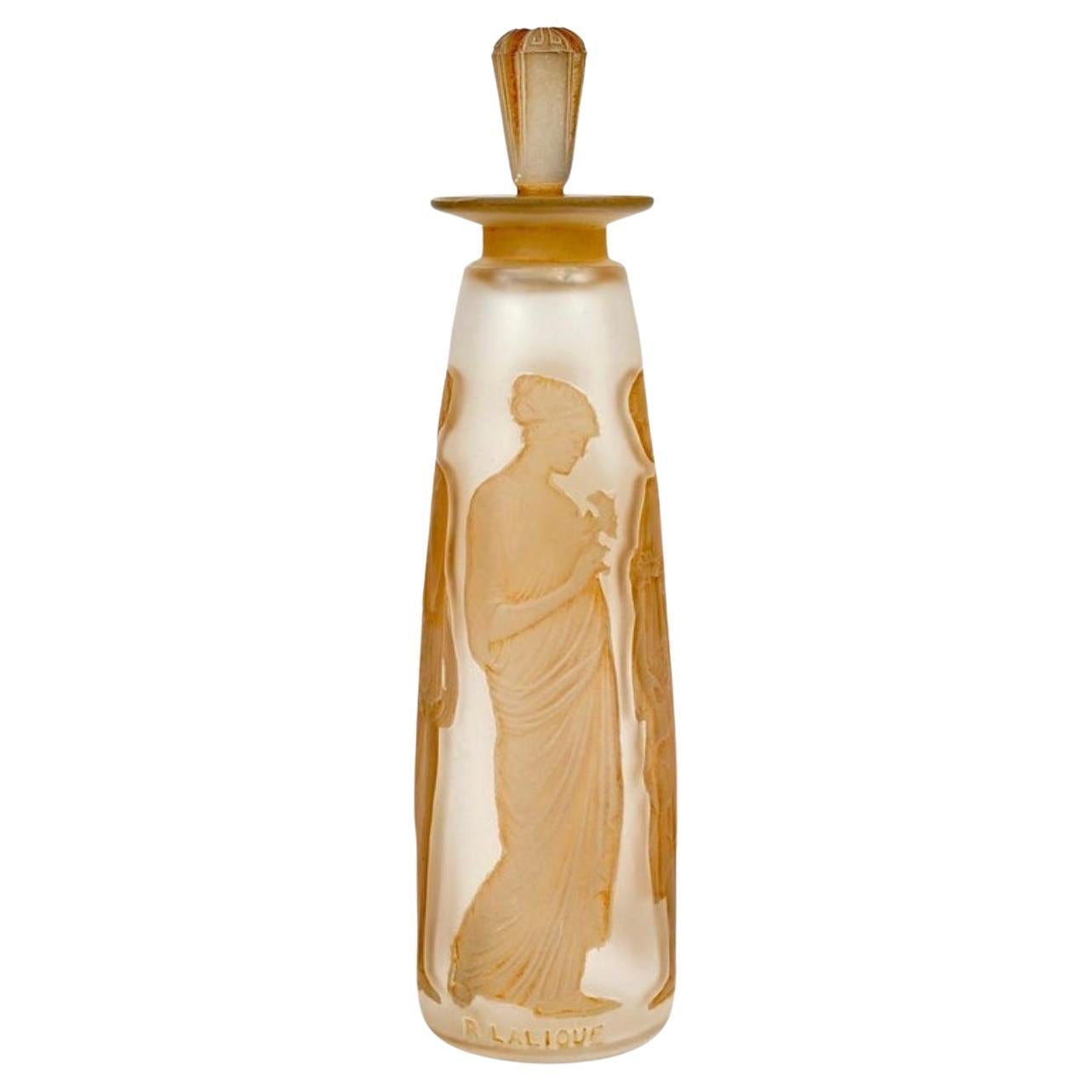 1910 René Lalique, Perfume Bottle Ambre Antique Glass Sepia Patina for ...