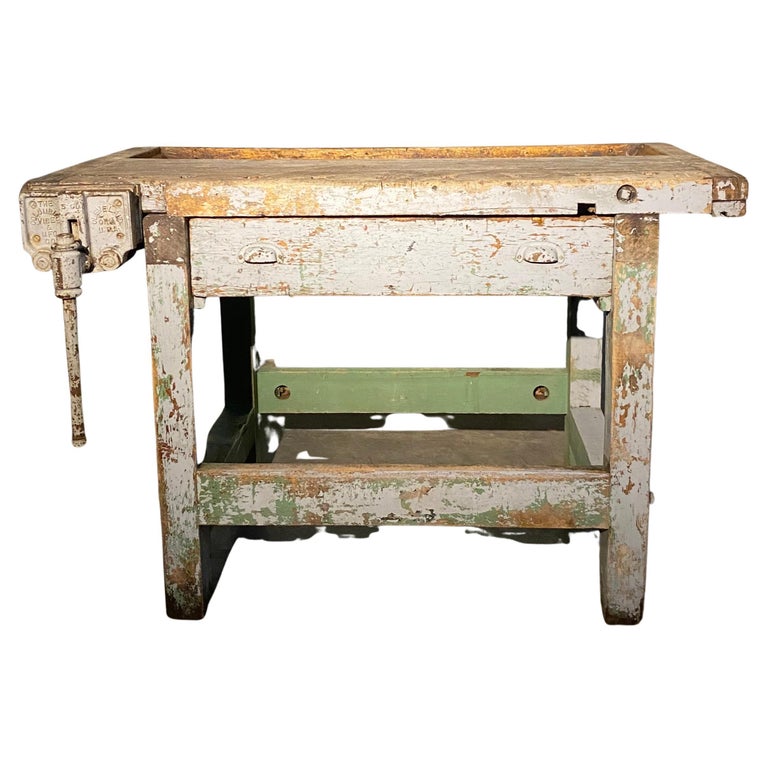 1910 Solid Maple Carpenters Work Bench at 1stDibs